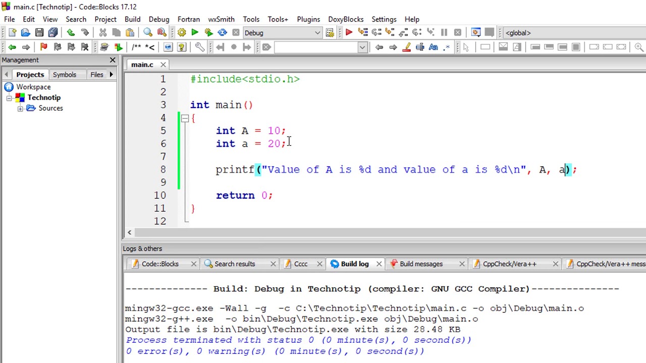 Rules for Constructing Variable Names: C