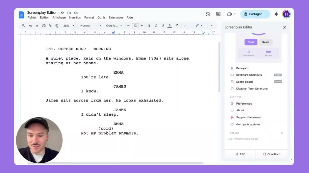 Screenplay Editor — Google Docs Add-on Demo