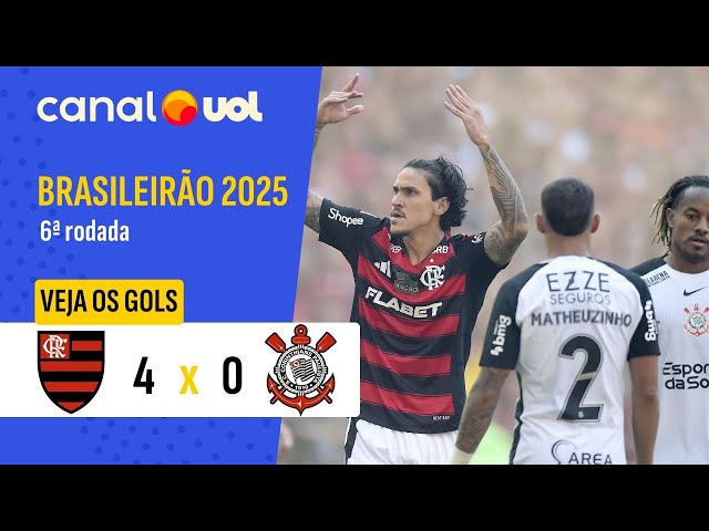 Flamengo atropela, goleia o Corinthians diante de Dorival e vira líder