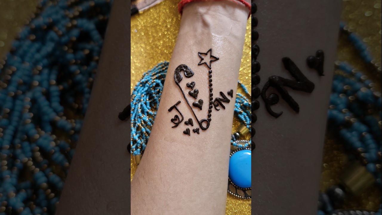 Latest Beautiful Safety Pin Tattoo Mehndi Design #new #trending #viralshort