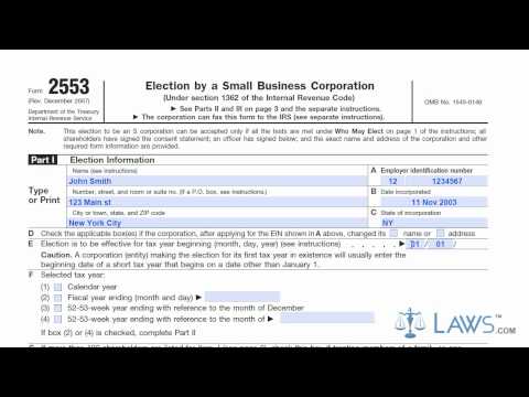 Learn How to Fill the Form 2553 Election by a Small Business Corporation