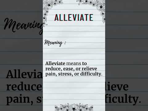 Alleviate , meaning and examples #vocabulary #englishgrammar #educationalvideo