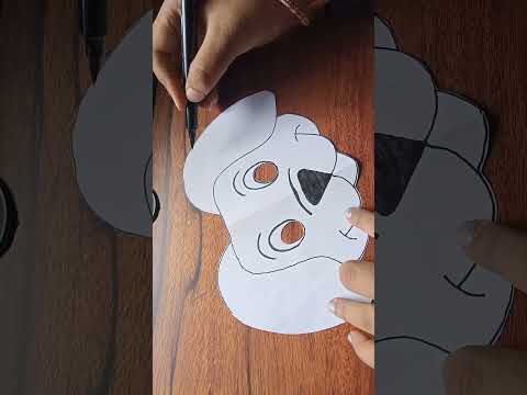 easy dog mask making/handmade paper dog mask#viral #craft #diy #shortsvideo #youtubeshorts