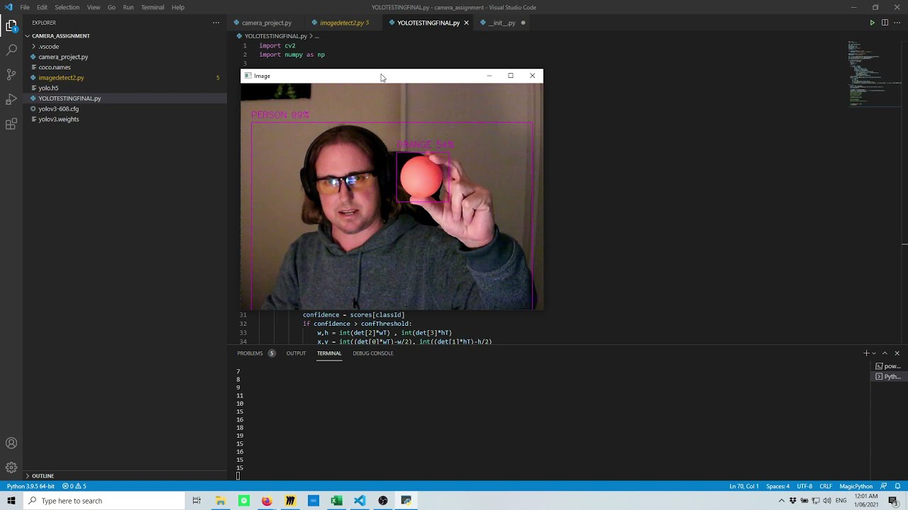 ComputerVision using CV2 and Numpy