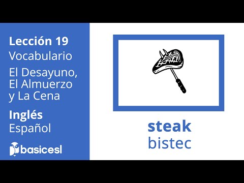 Lesson 19 | Breakfast, Lunch & Dinner | Basic ESL WORKBOOK 2 | Translation Spanish to English