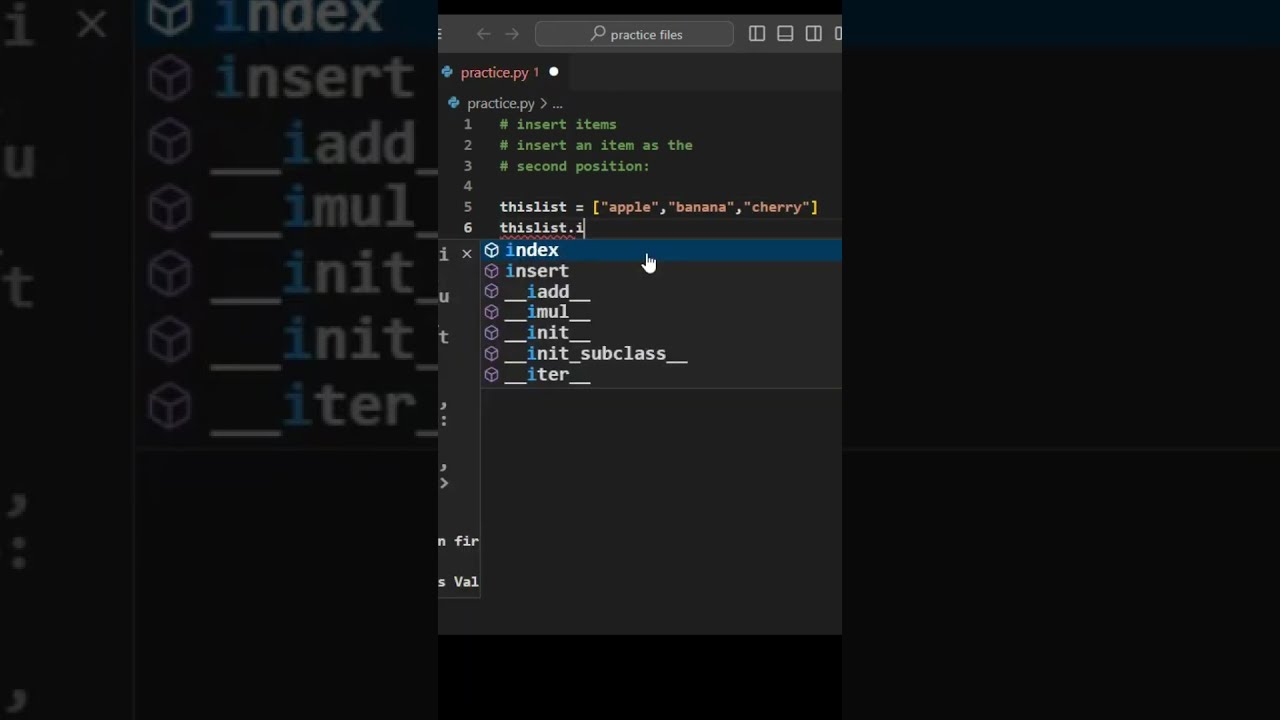 insert items | #python#coding #code #learnpython #pythonforbeginners #programming