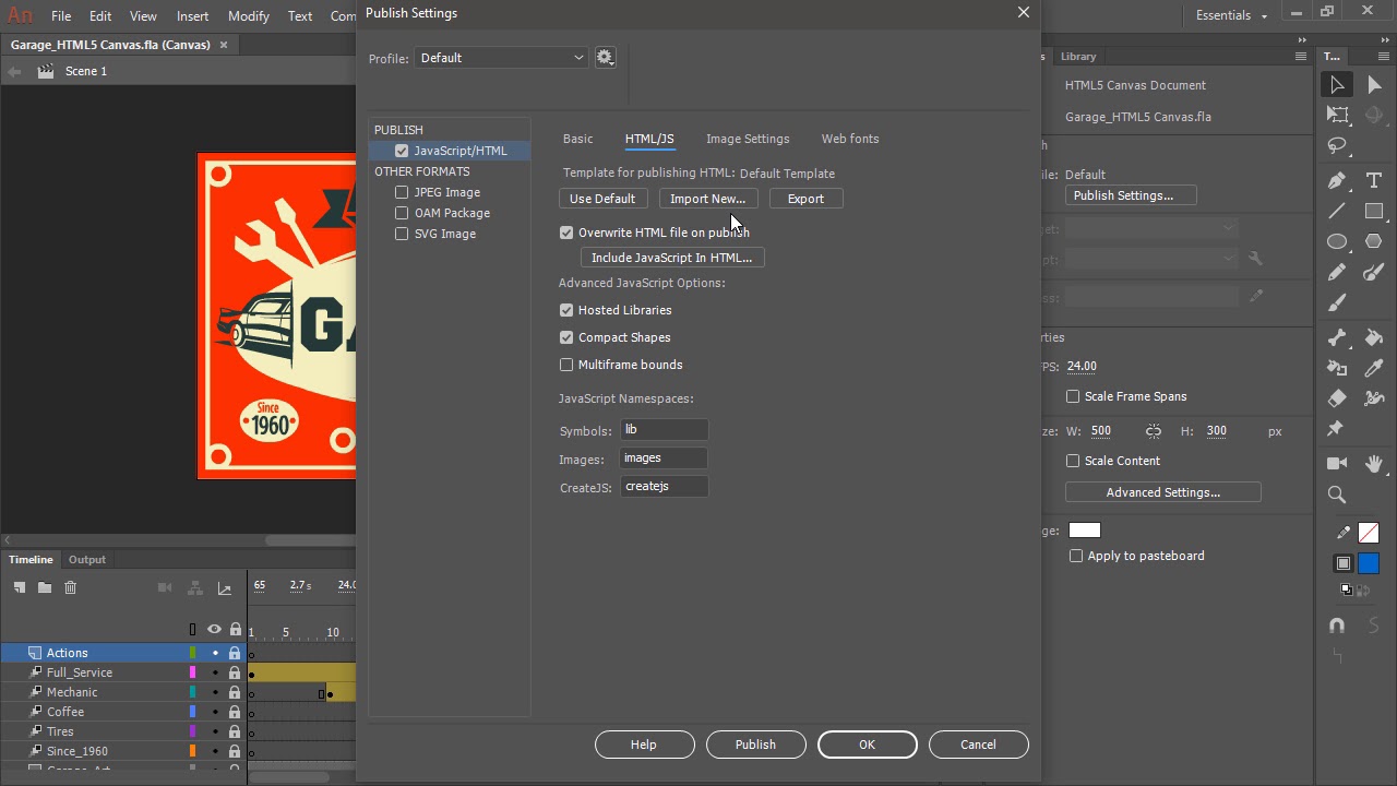 Adobe Animate | How to use code templates in Animate