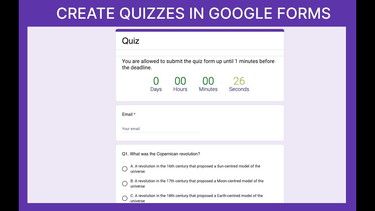 Create Quizzes in Google Forms™ with the Form Quiz Timer