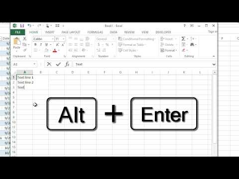 Microsoft Excel - Adding a Return in a Cell