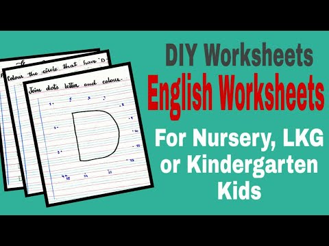 English worksheets for Nursery, Kindergarten / LKG ll DIY worksheets ll Letter D worksheets