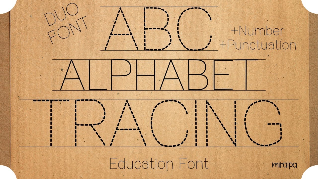 Abc Alphabet Tracing Font | Sans Serif Fonts | Download Free Font | Letter Font