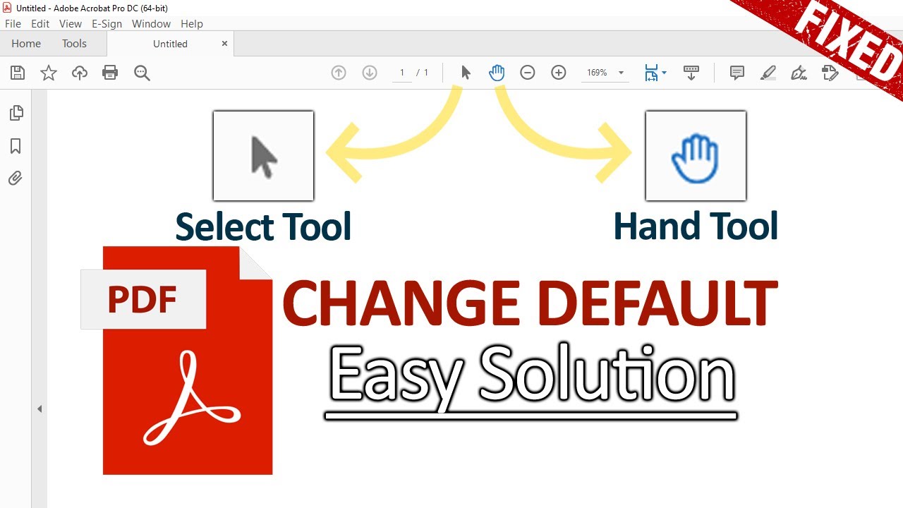 FIX: How to change Hand Tool or Select Tool (Cursor Tool) for default PDF open file | Easy Solution