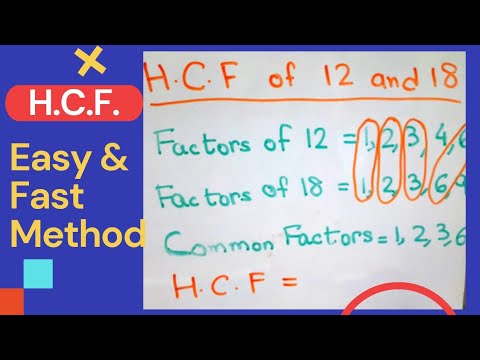 H.C.F (Highest Common Factor) of 12 and 18 | How to find H.C.F of two numbers | Maths Tube Learning