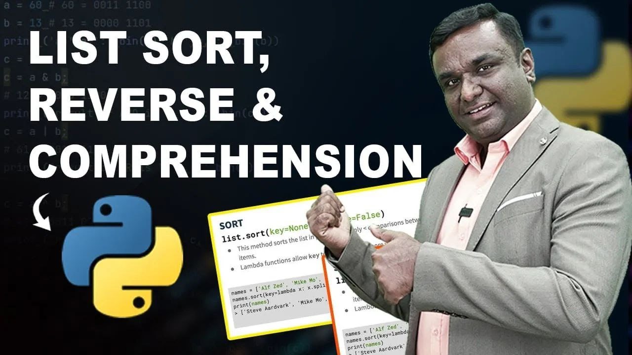 List Sort, Reverse & Comprehension in Python
