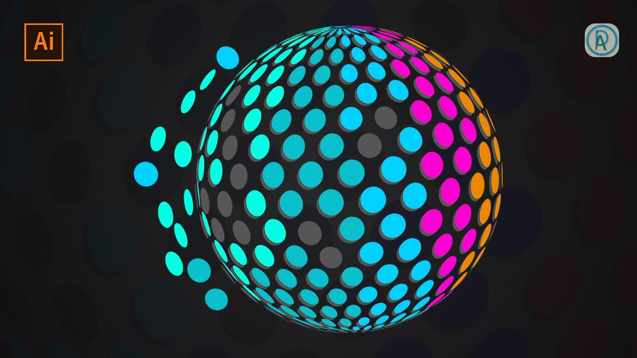 How to Create 3D Globe Sphere in Illustrator | #15 Adobe Illustrator Tutorial