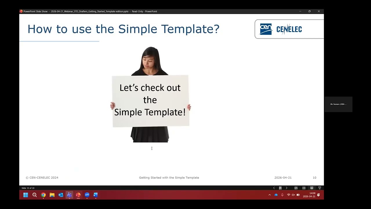 Webinar for Standard Drafters: 'Getting Started with the Simple Template'