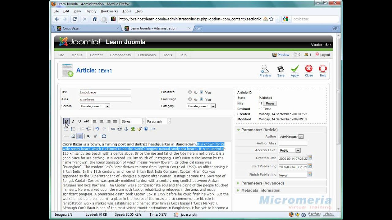 Understanding editor panel