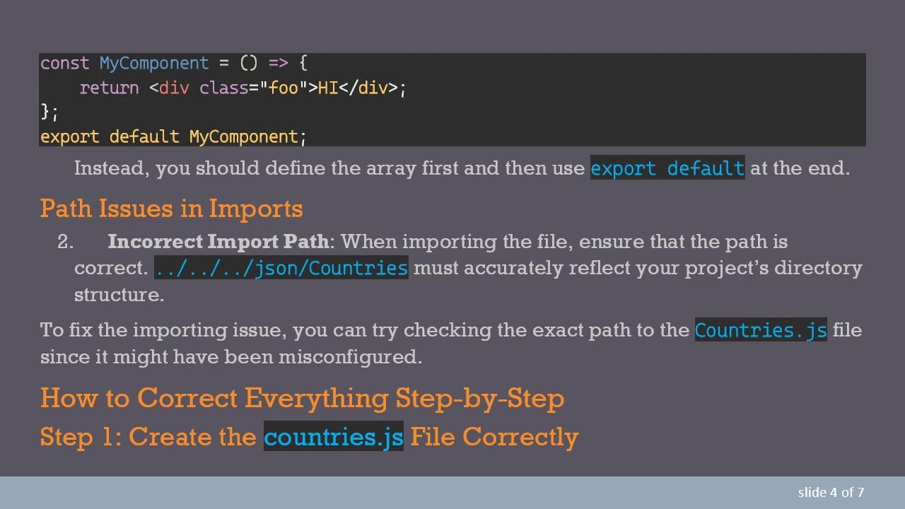How to Correctly Export and Import a Country List in JavaScript for Your React App