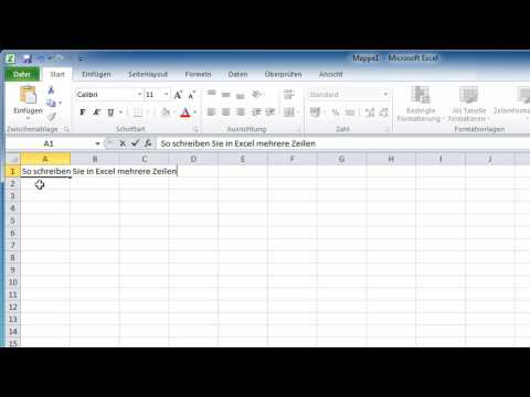 Excel 2010 - Mehrzeilige Zellinhalte schreiben.