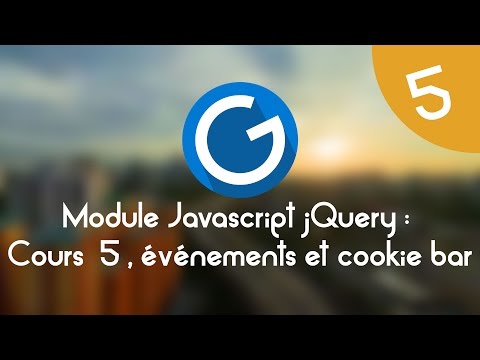 Learn Formation IMM Module Javascript jQuery Cours tuto 5 événements et cookiebar - Mind Luster