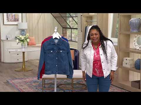 Denim & Co. Classic Stretch Denim Jacket w/ Star Buttons on QVC