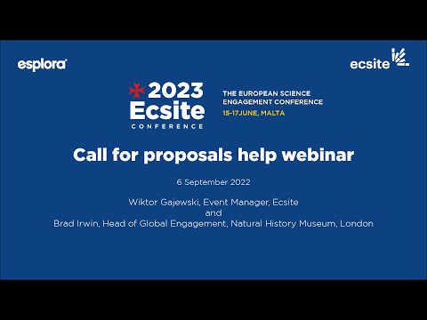 2023 Ecsite Conference - Call for proposals help webinar