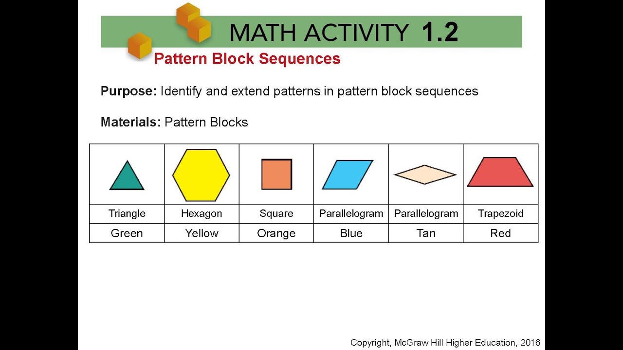 §1 2 Pattern Block Sequences