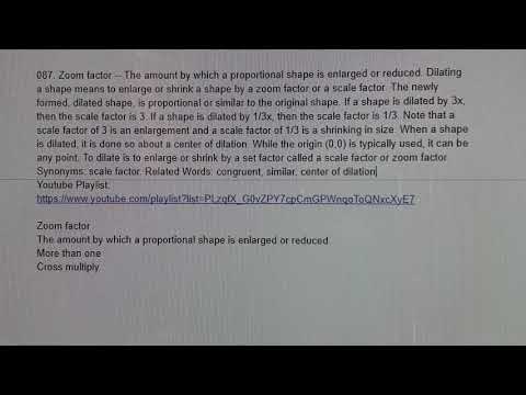 CreatorMath.com Geometry Vocabulary 087. Zoom factor -- The amount by which a proportional shape is