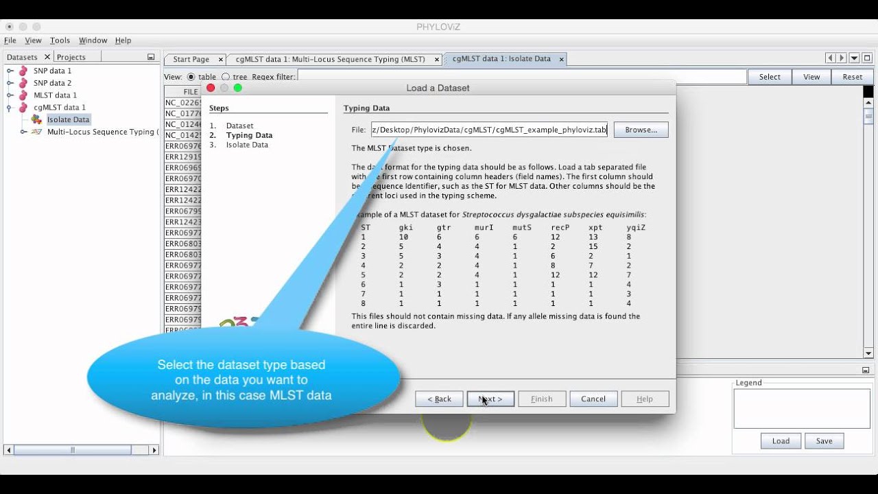 Loading typing data and ancillary data