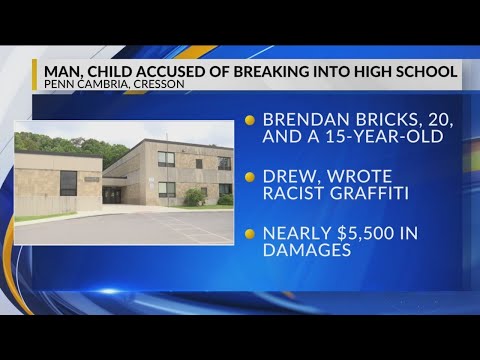 Police: Two males broke into Penn Cambria High School, drew racist graffiti
