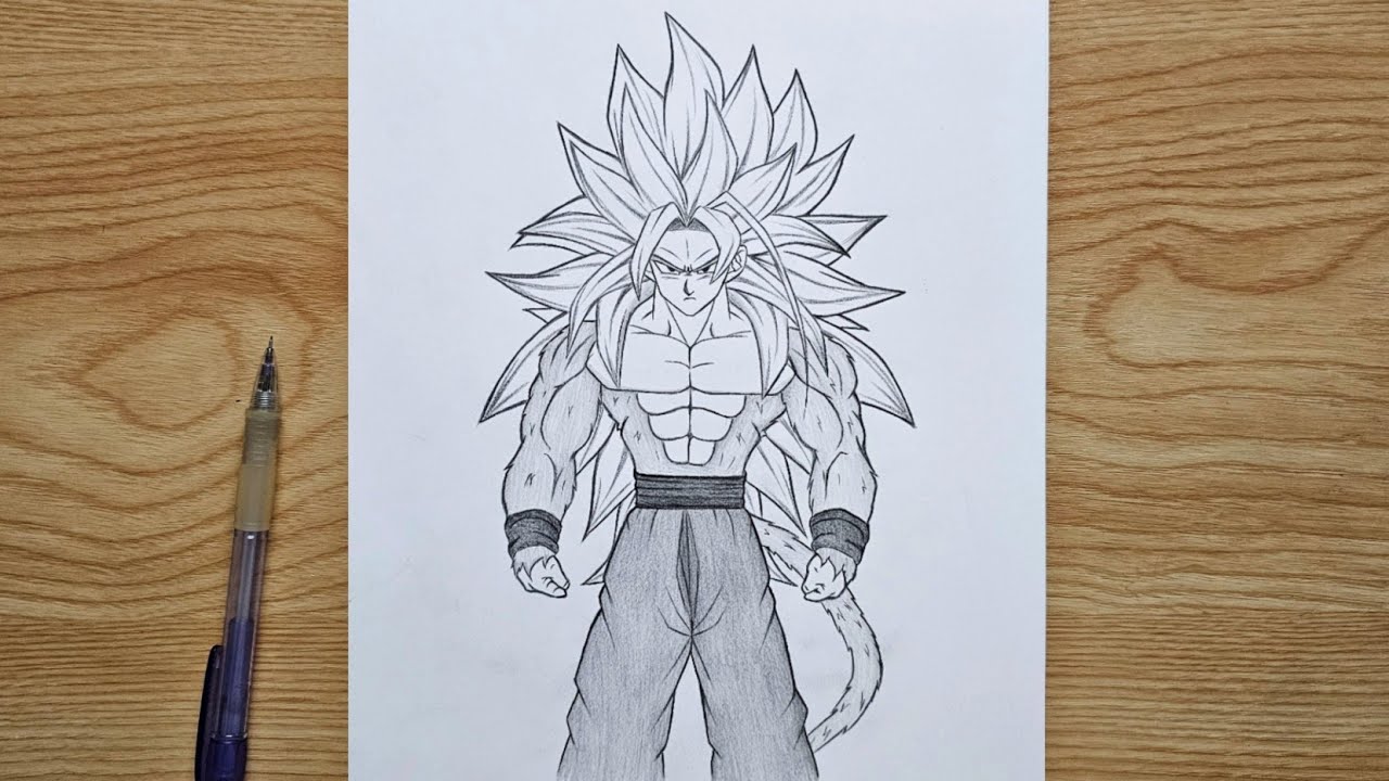 How to draw Goku | Goku SSJ5 full body step by step | easy tutorial