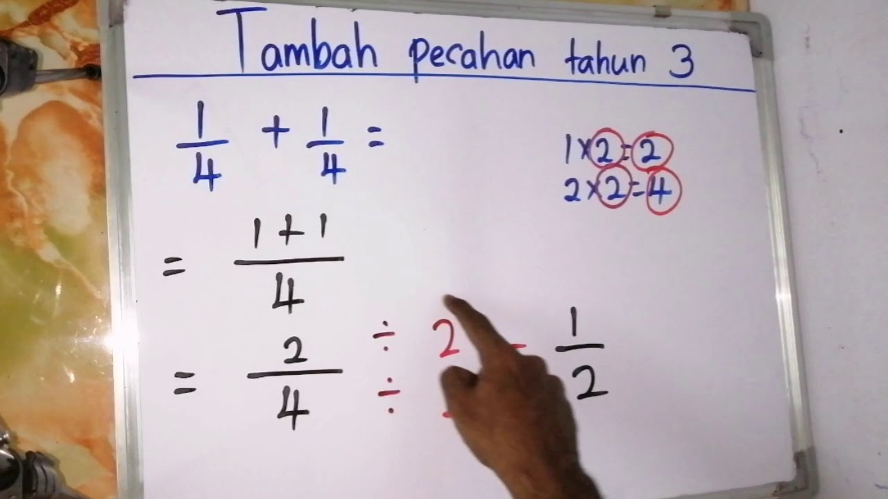 Tambah pecahan tahun 3 | pdpr