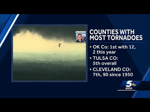 Oklahoma County tied for most tornadoes in state since 1950, data shows