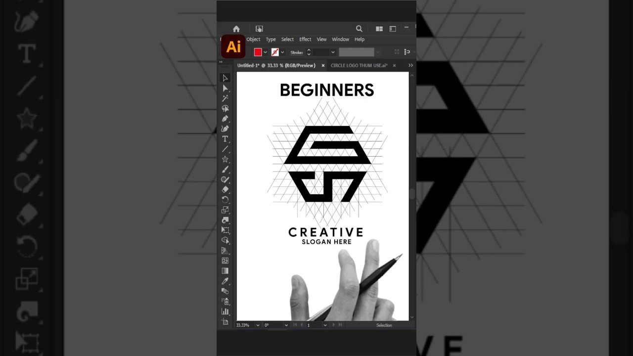 Adobe Illustrator 2025 Tips - How To Create SG Letter Logo Design Process #zakkigraphics #shorts