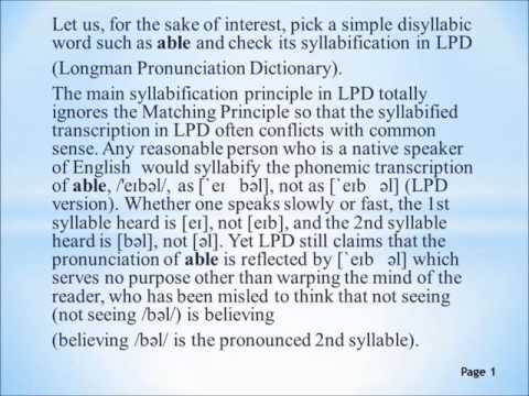 Syllabification in dictionaries (reasons why ALL IS NOT WELL)