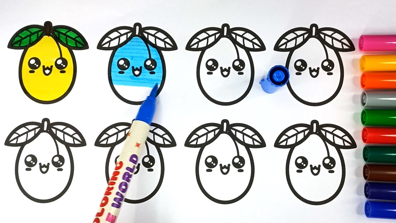 🥭 Tropical Bliss! Coloring a Delicious Mango 🎨