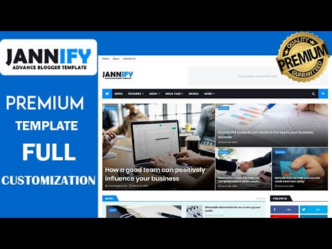 Jannify Premium Blogger Template Full Customization And Set up