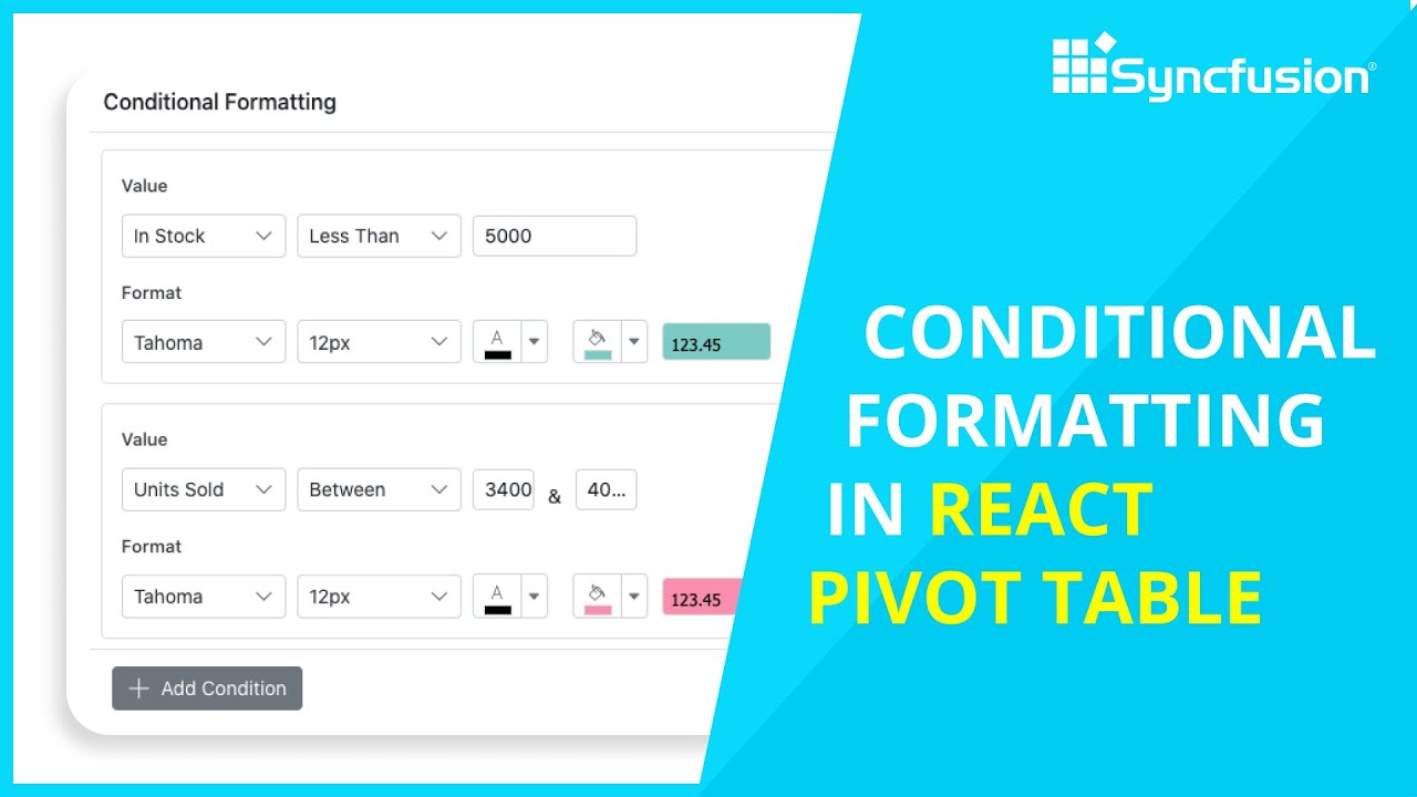 Conditional Formatting in React Pivot Table