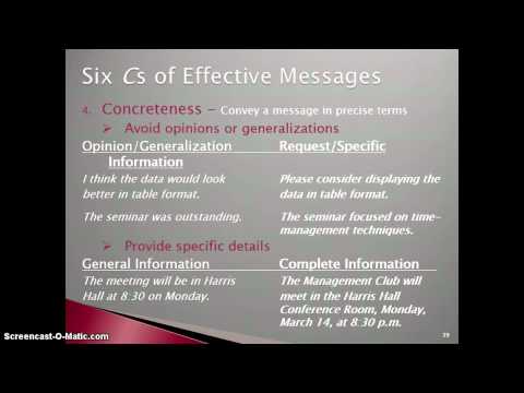 The Six C's of Effective Messages-Concreteness