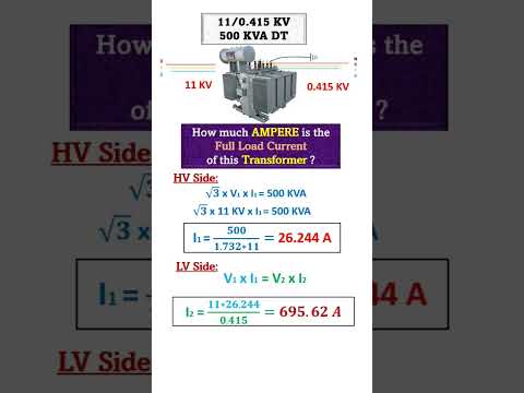500 KVA Transformer Full load current | how to calculate full load current of transformer |