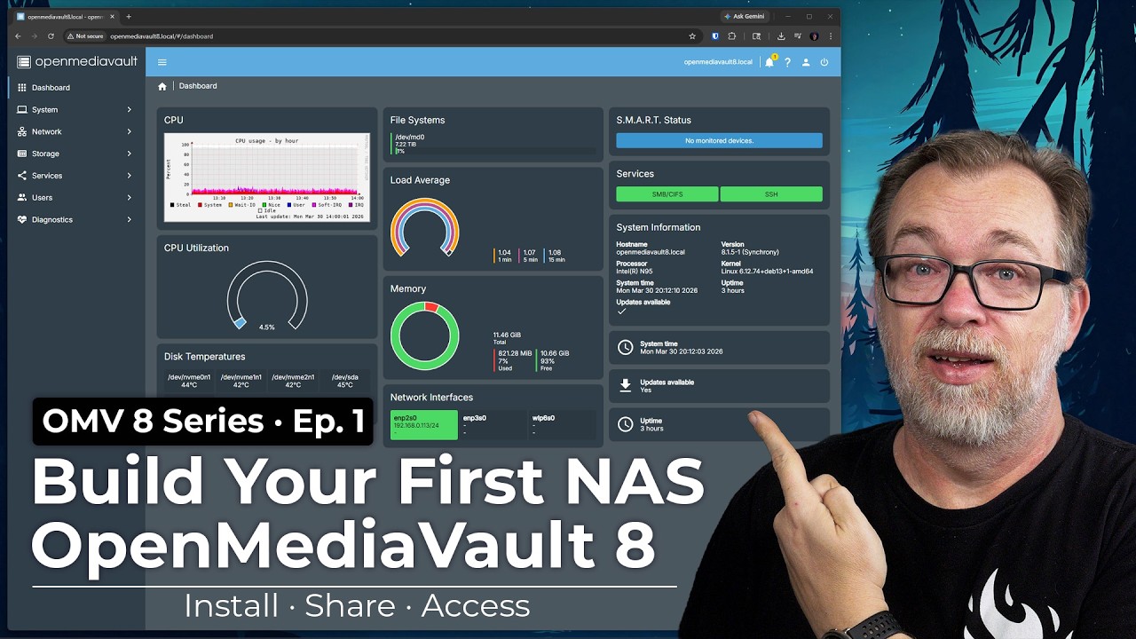OpenMediaVault 8: Install, RAID, File Sharing & More - OMV 8 Series Ep. 1