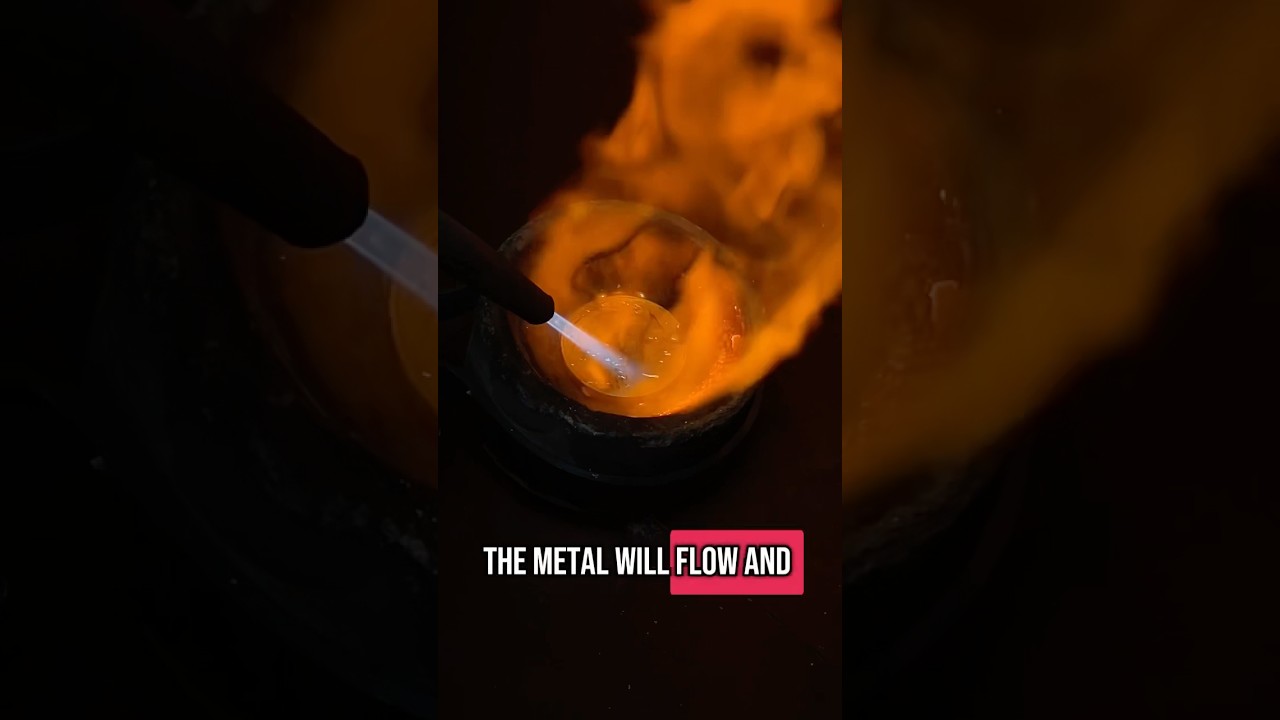Turning pure 24k gold into 14k gold! #alloy #melting #casting #fire #metal #jewelrymaking