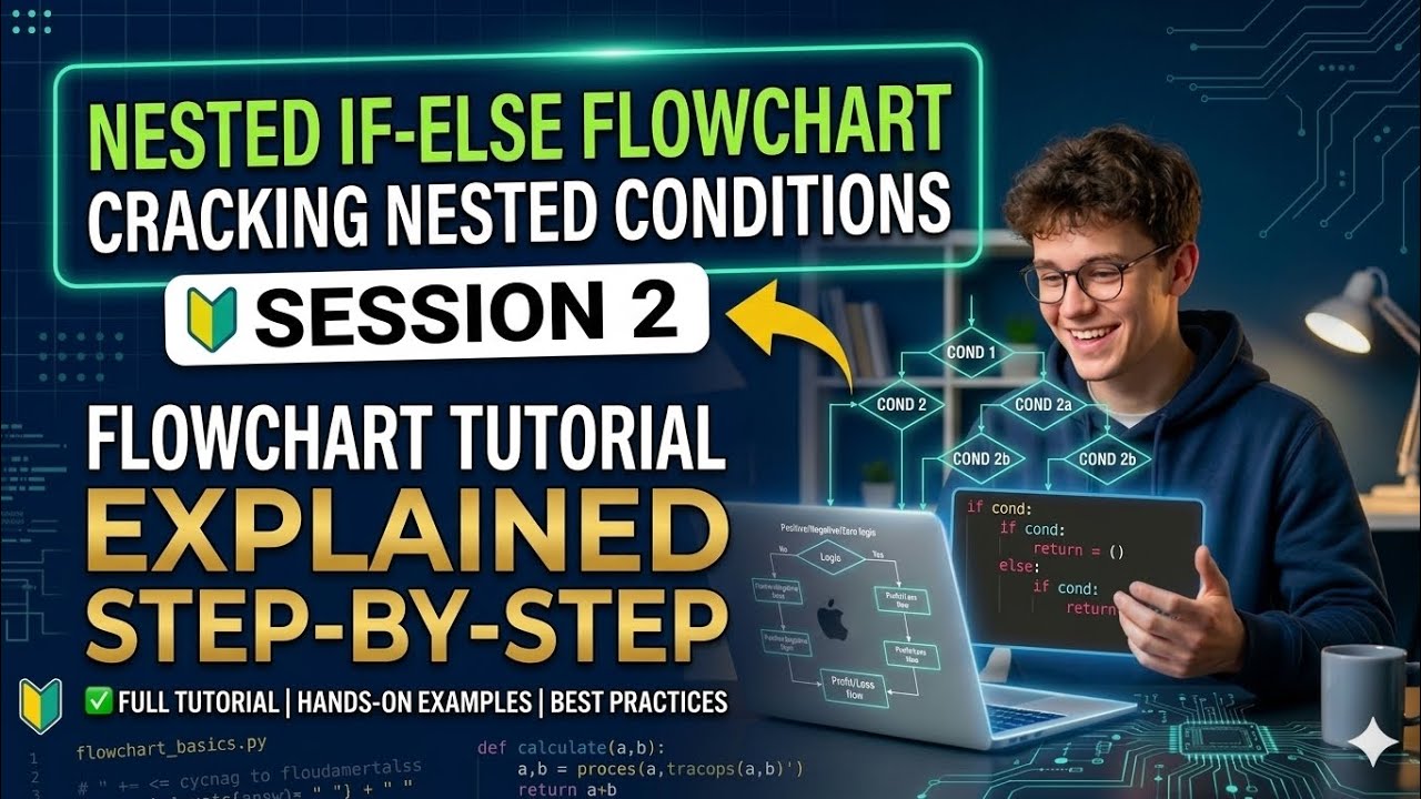 Flowchart for Nested Conditions | If Else Logic Flowchart Explained Step-by-Step