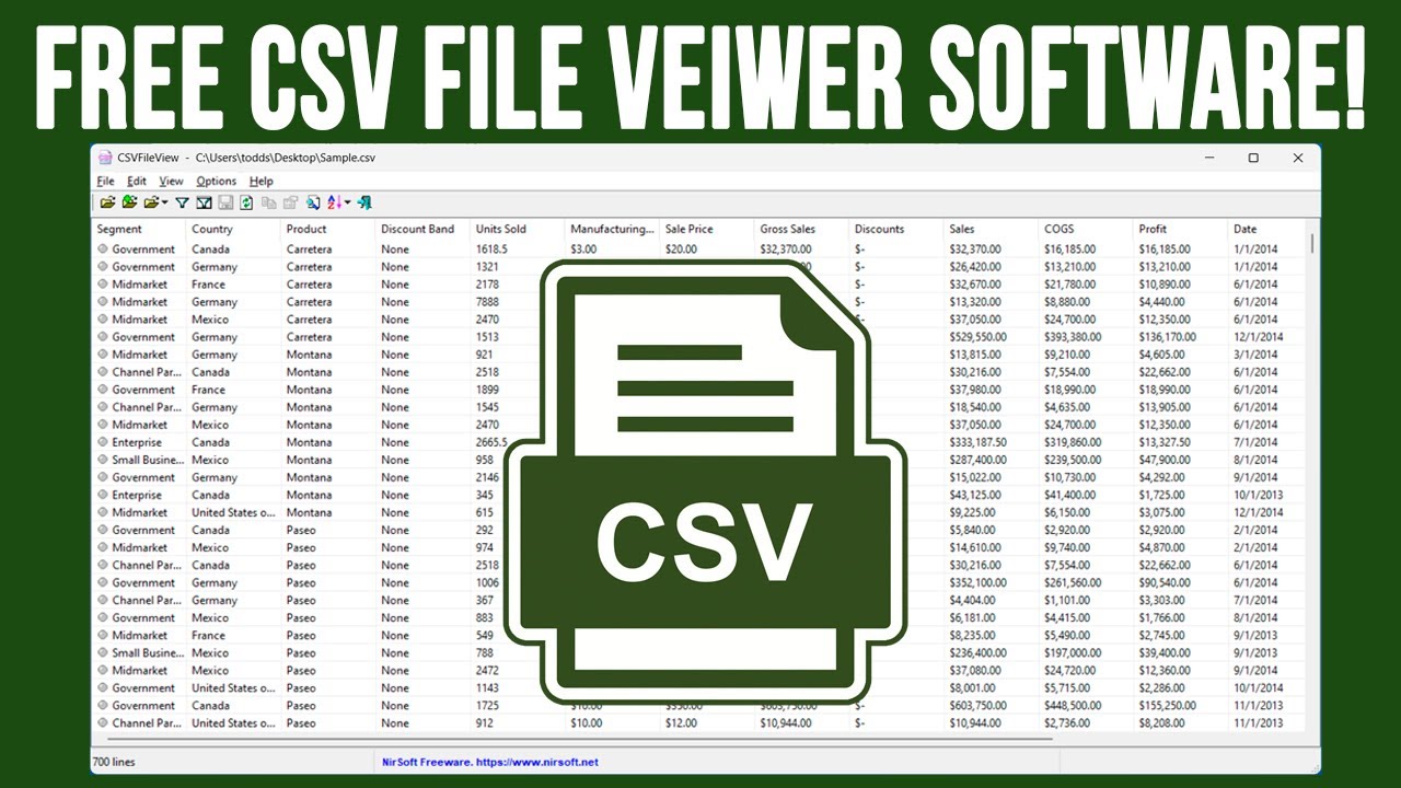 Free CSV File Viewer Software