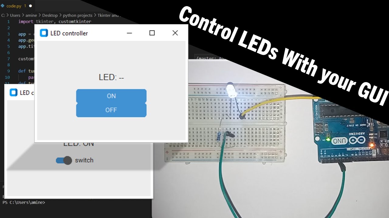 Building a Custom Tkinter GUI to Control LEDs with Arduino | Full Tutorial with PySerial Integration
