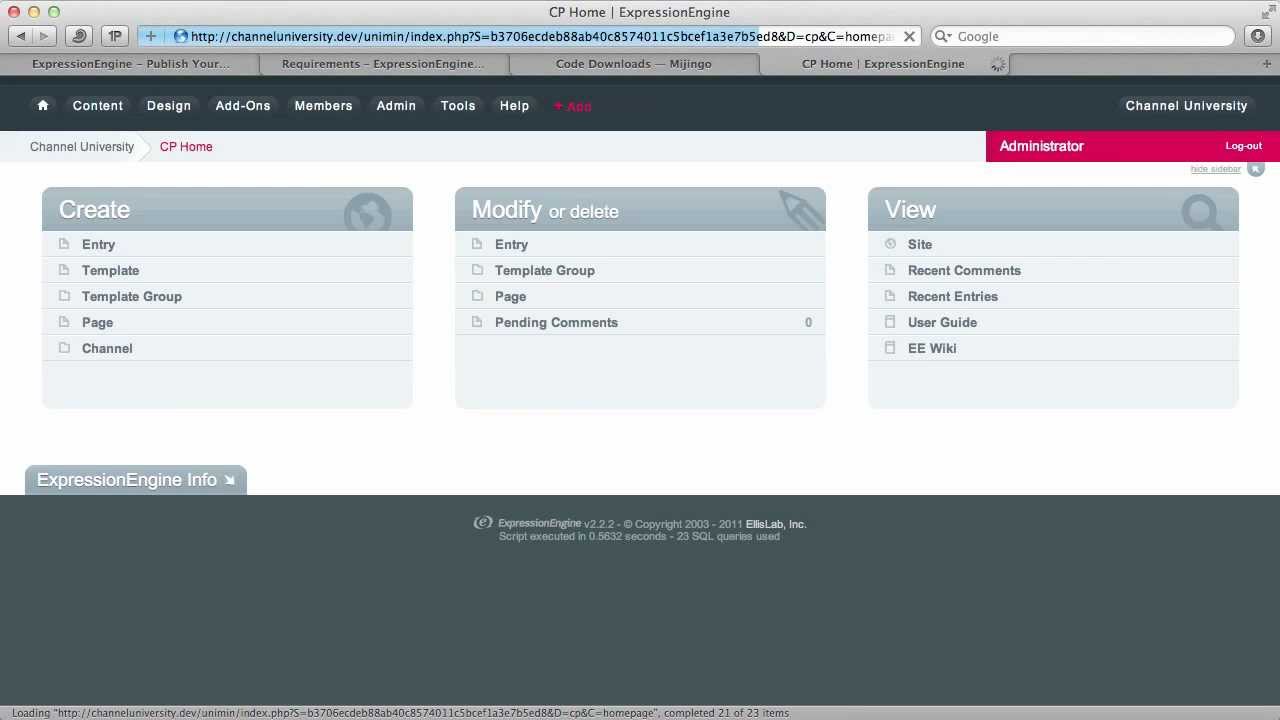 Installing ExpressionEngine from Mijingo.com