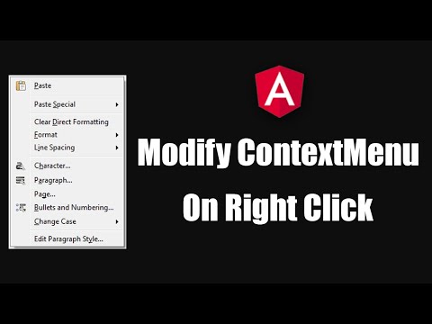 Custom Contextmenu Create In Angular || Angular || Modify Contextmenu In Angular || Angular Course