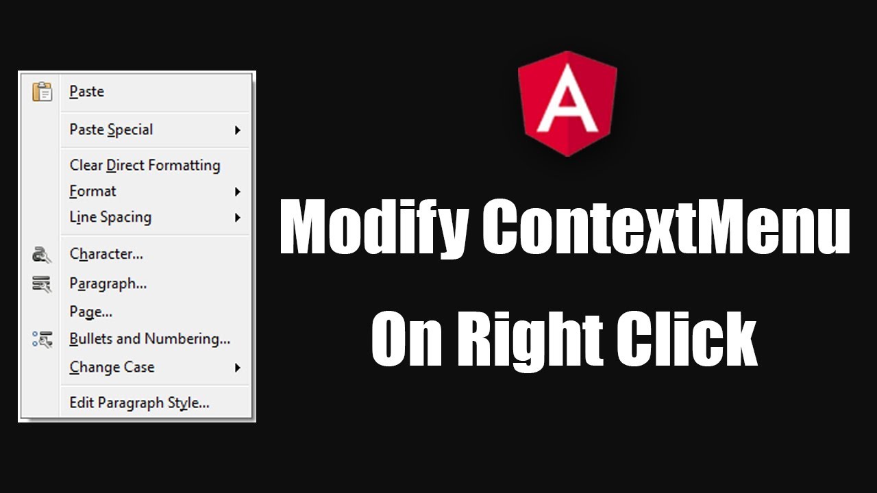 Custom Contextmenu Create In Angular || Angular || Modify Contextmenu In Angular || Angular Course