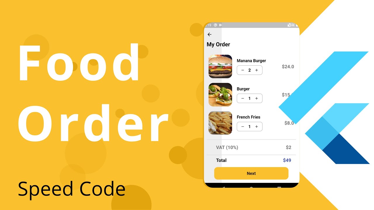 Flutter - Food Order Checkout UI - Speed Code