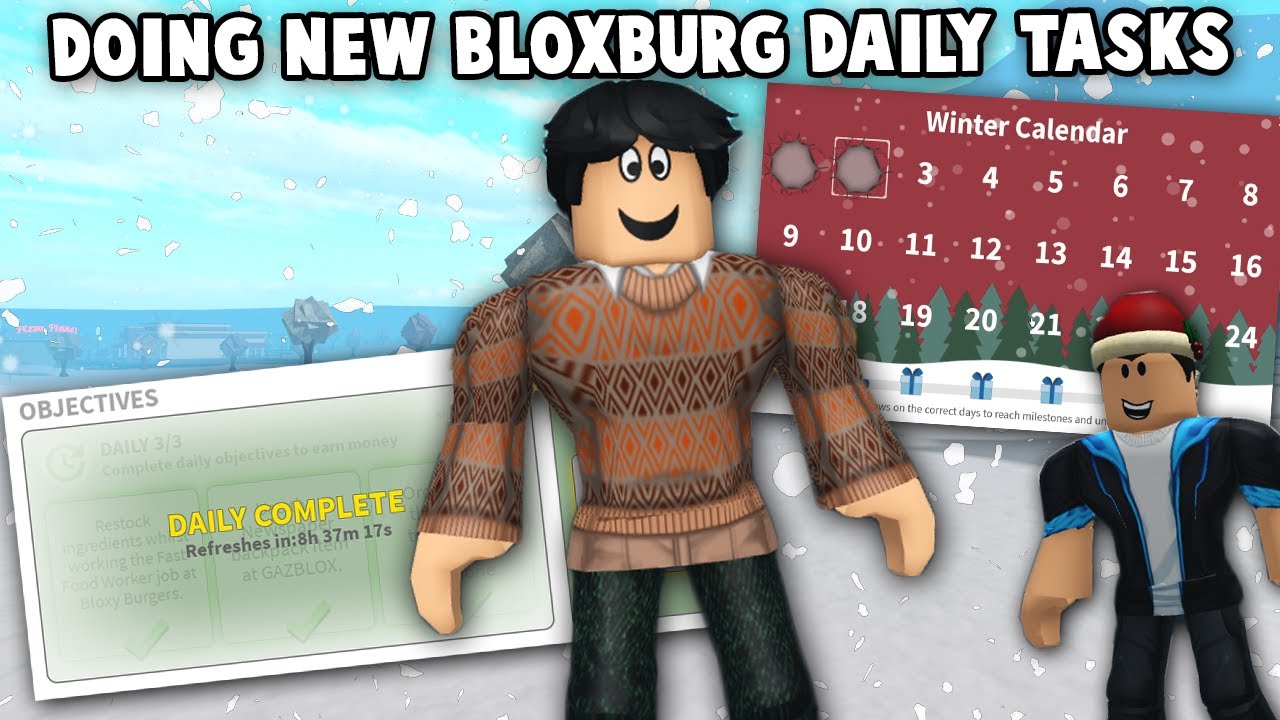 DOING THE NEW BLOXBURG DAILY TASKS AND SECOND ADVENT CALENDAR IN RAGS TO RICHES...